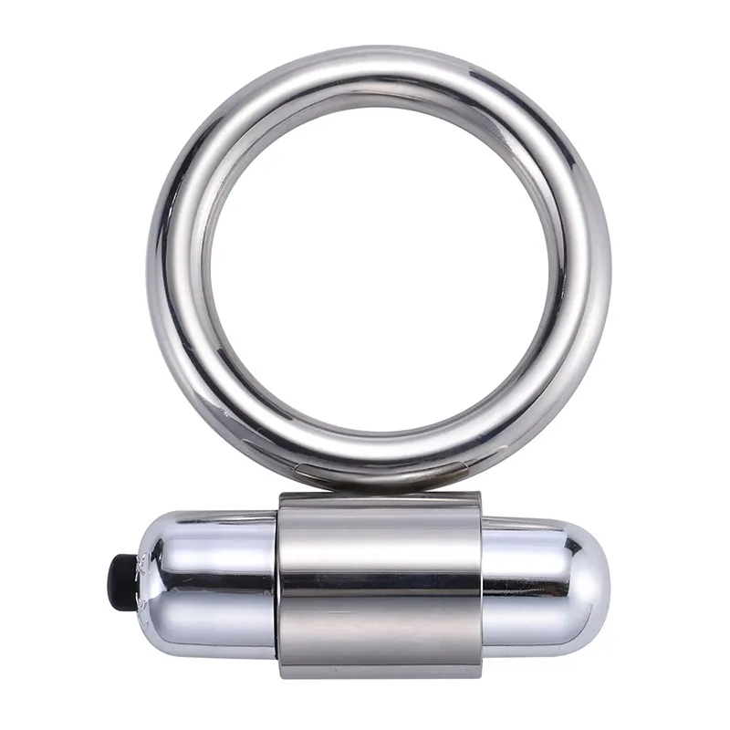 10 Frequency Metal Vibrating Penis Ring Delayed Ejaculation Cockrings ...