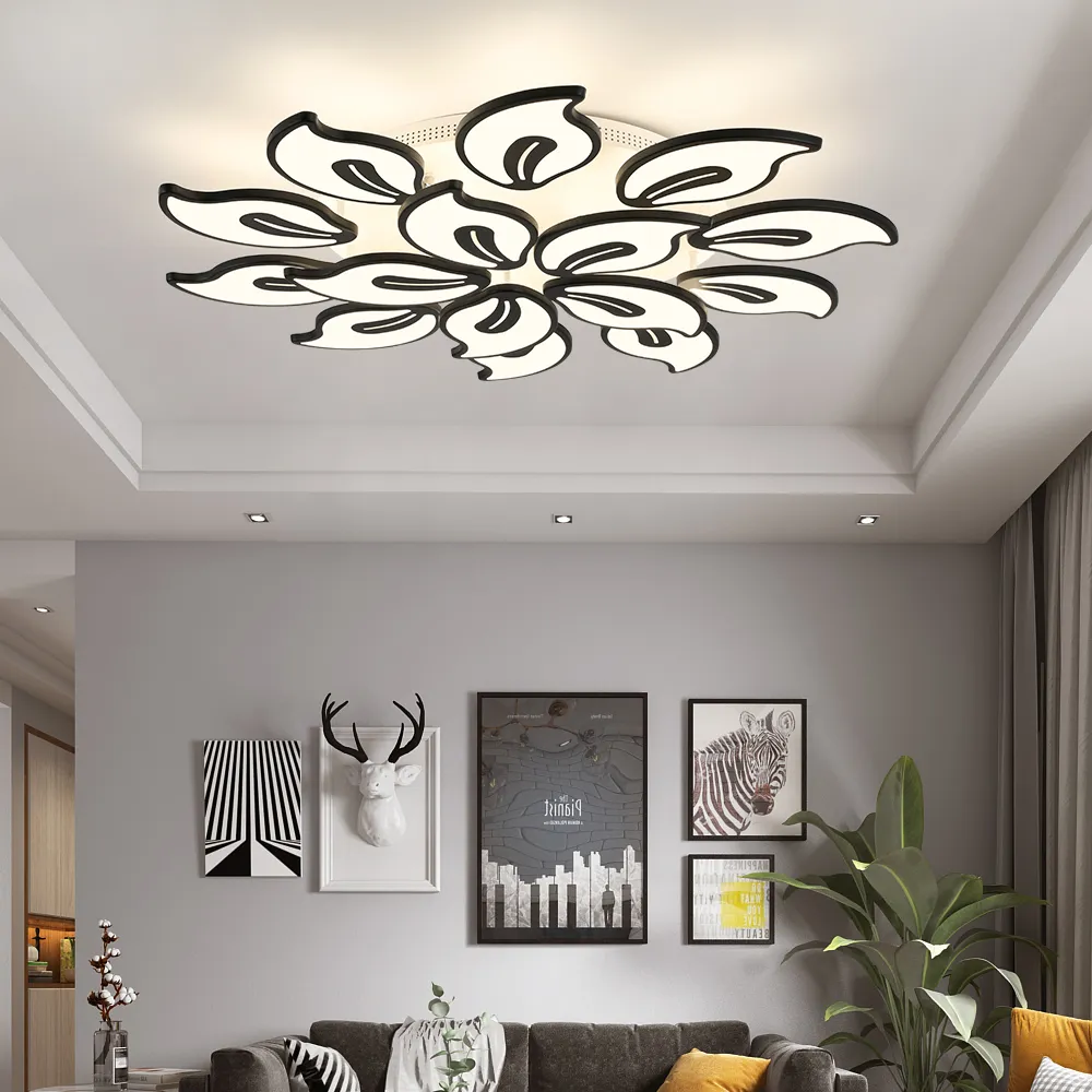Luxury Modern LED Ceiling Black Ceiling Chandelier For Living Room ...