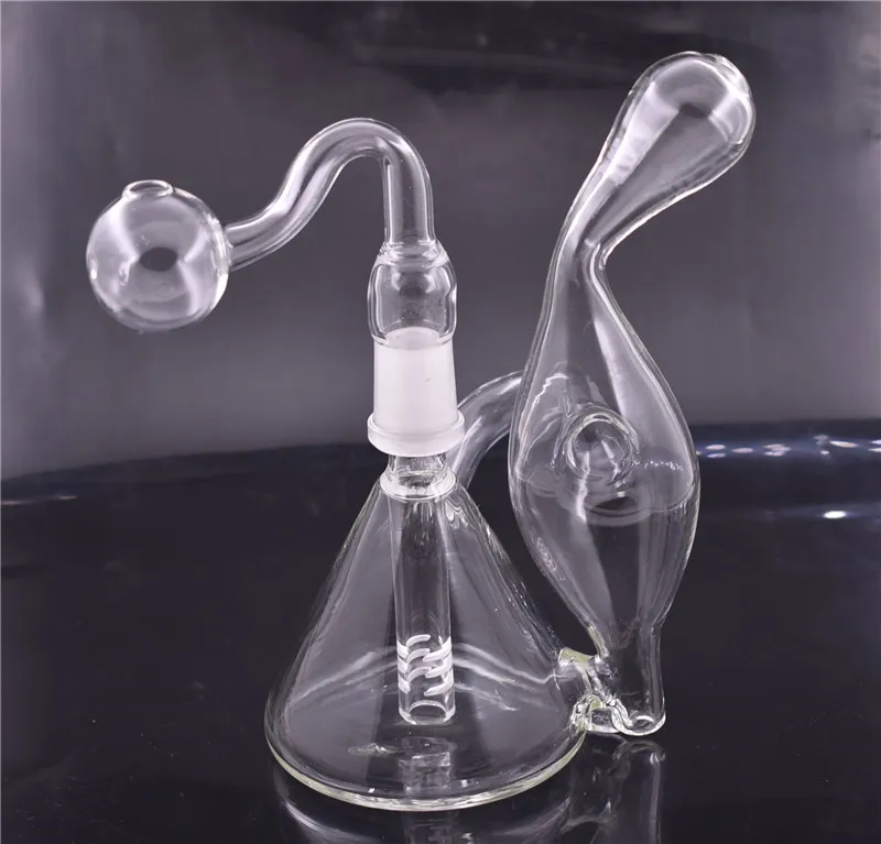 Mini Glass Recycler Bong Vortex Water Pipe Glass Beaker Bong Cyclone ...