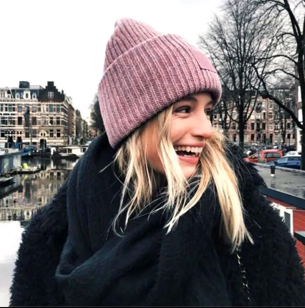 Embroidered Cashmere Wool Skull Cap Beanie For Couples Thick, Warm, And ...