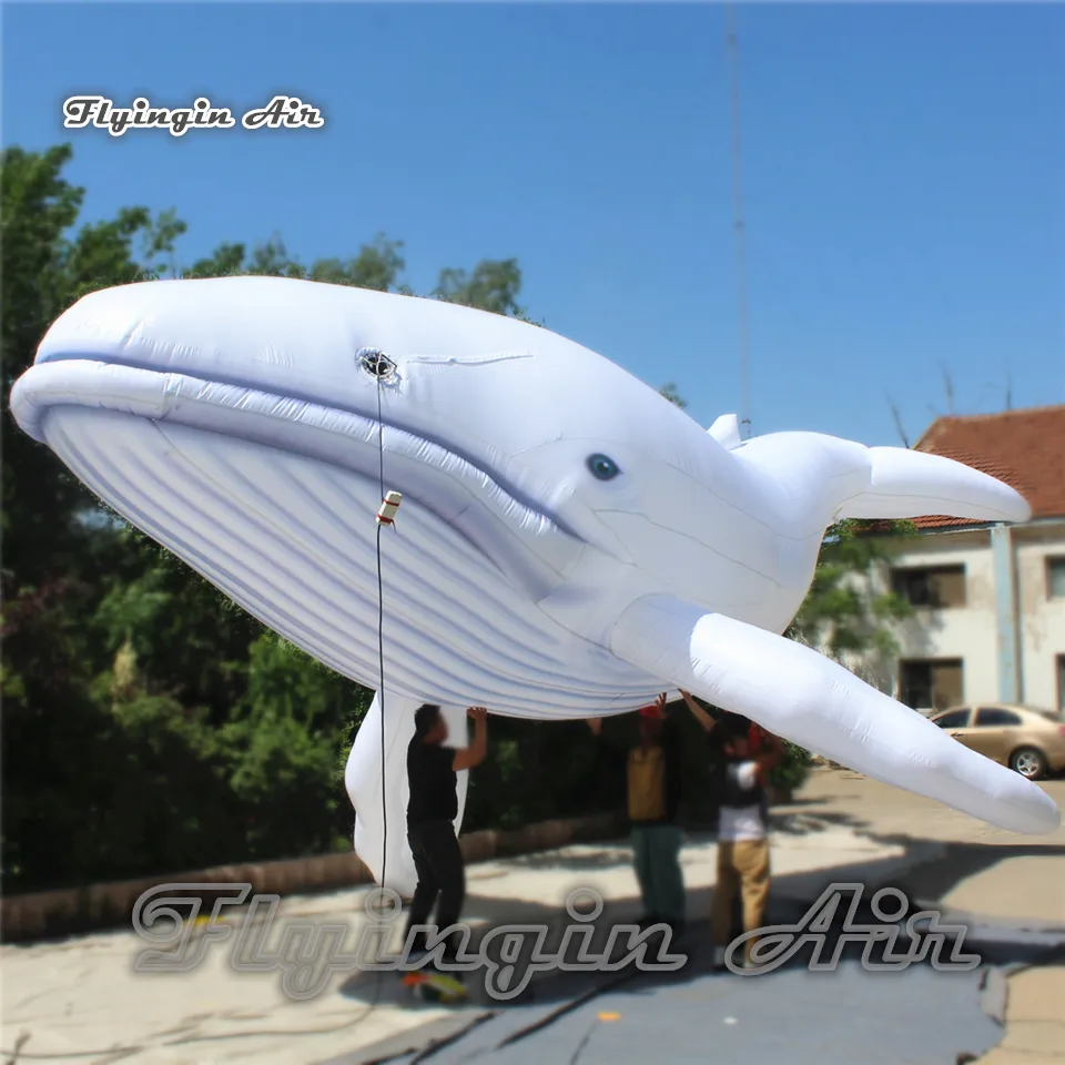 Customized White Inflatable Whale Balloon 4m/8m Giant Marine Animal ...
