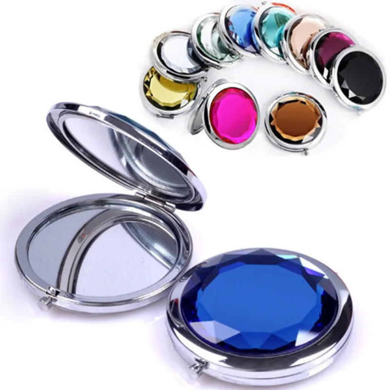 Elegant Crystal Compact Mirror Personalized Wedding Favor, Portable ...