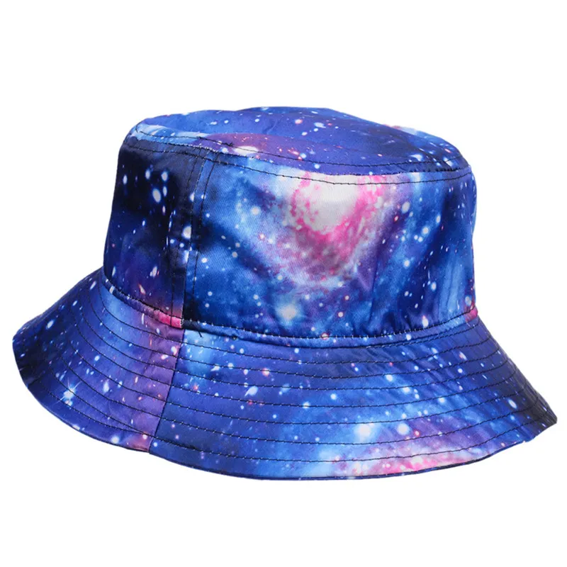 Space Stars Cotton Bucket Hat Unisex Galaxy Print Hip Hop Cap For Men ...