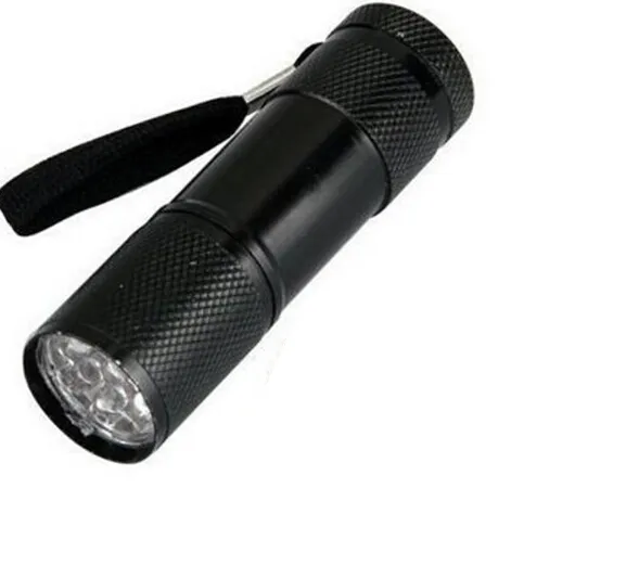 Mini UV Blacklight Flashlight - Portable 9 LED Ultraviolet Torch Light ...