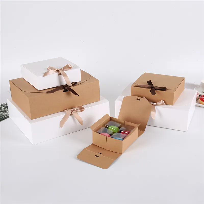 Vintage Retro White Kraft Paper Boxes 4 Sizes For DIY Wedding Favors ...
