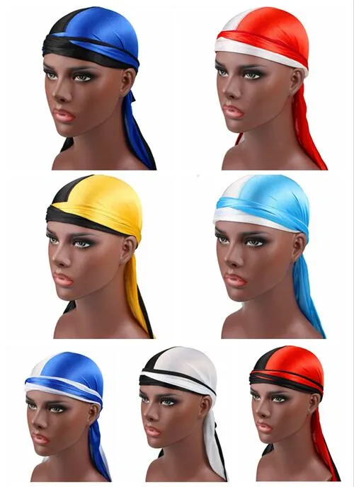2019 New Fashion Two Color Men's Satin Durags Bandana Turban Wigs Men ...