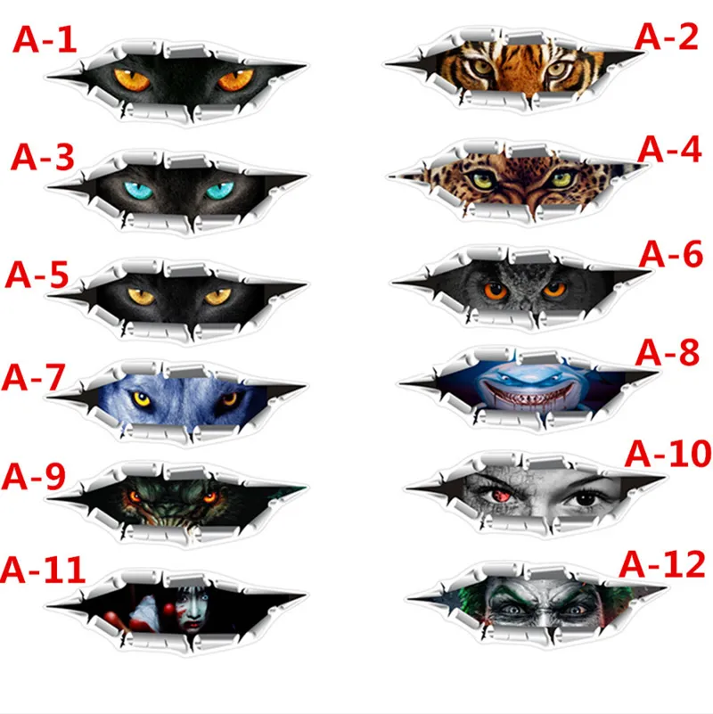 3D Cat Eye Car Stickers And Decals Creative Stereo Auto Styling Decor ...