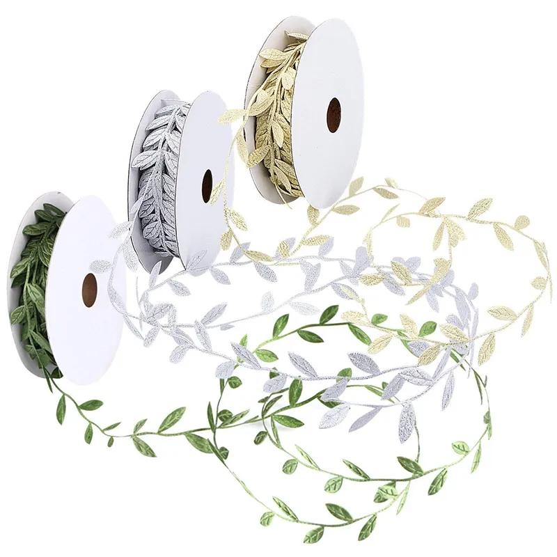 ABUI Leaf Ribbons, Green Leaf Ribbon, Gold Leaf Ribbon, Silver Ribbon ...