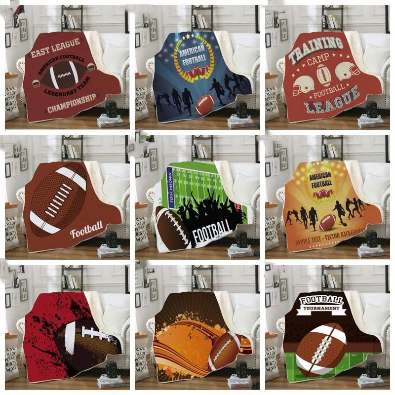 Kids Sports Ball Blanket - 3D Printed Soccer, Football, Rugby Plush ...