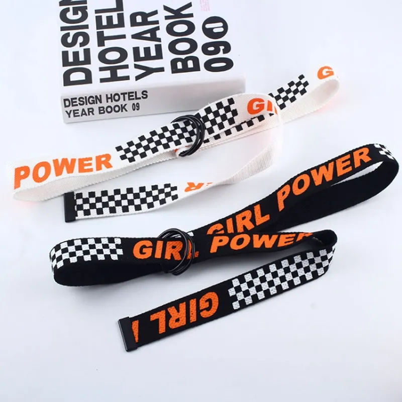 Ceintures Fille Lettres Ceinture En Toile Double Ceinture Anneau De ...