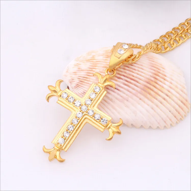 Custom Rhinestone Jesus Cross Gold Diamond Cross Pendant Bestseller ...
