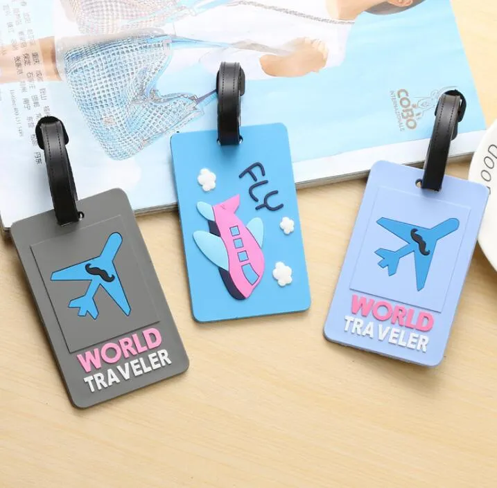 10 Travel Baggage Tags - Durable Silicone Suitcase Labels with ID Card ...