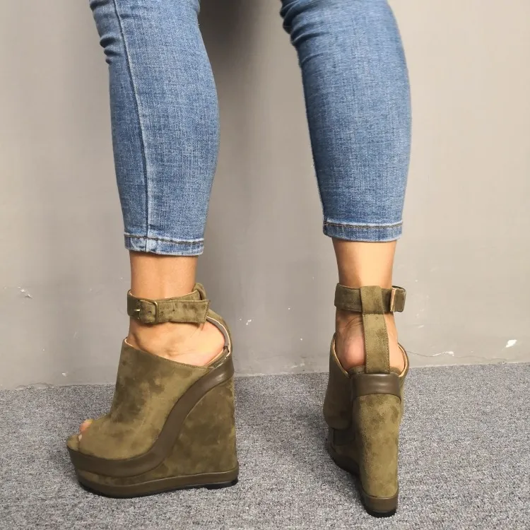 Bulk Rontic Women's Army Green Wedge Sandals Platform... At Only $54.07 ...