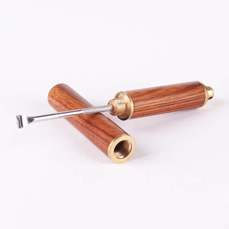 Wood Snuff Box Set With Spoon Pipe And Titanium Tip Portable Powder ...