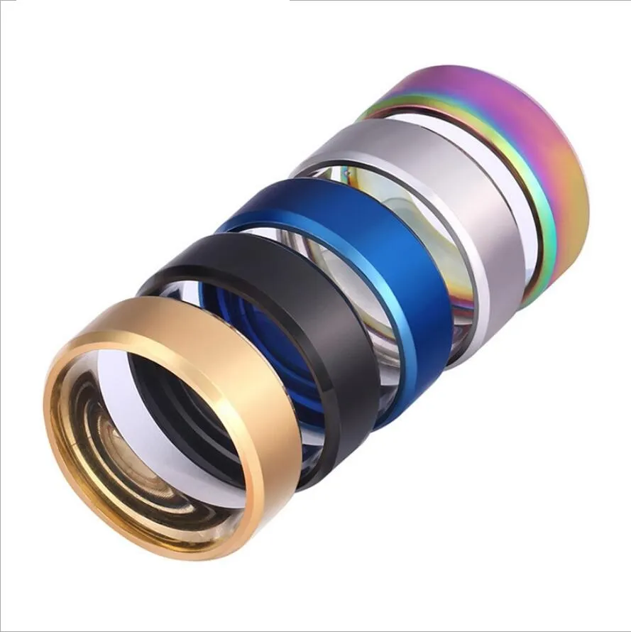 Simple Mens Stainless Steel Rings Matte Finish Titanium Finger Rings ...