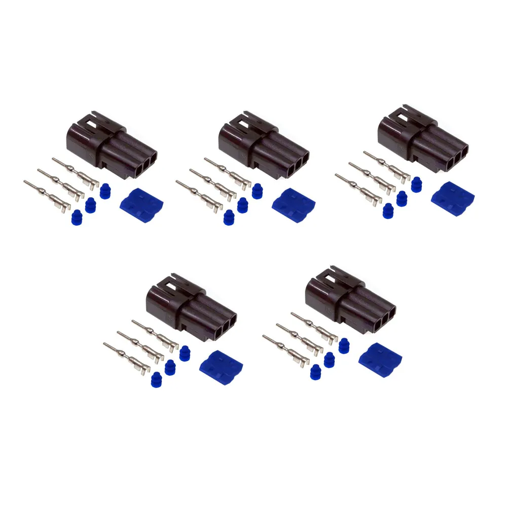 5 Juegos De Conector De Enchufe Automotriz Macho De 3 Pines, Conector Eléctrico Impermeable ...