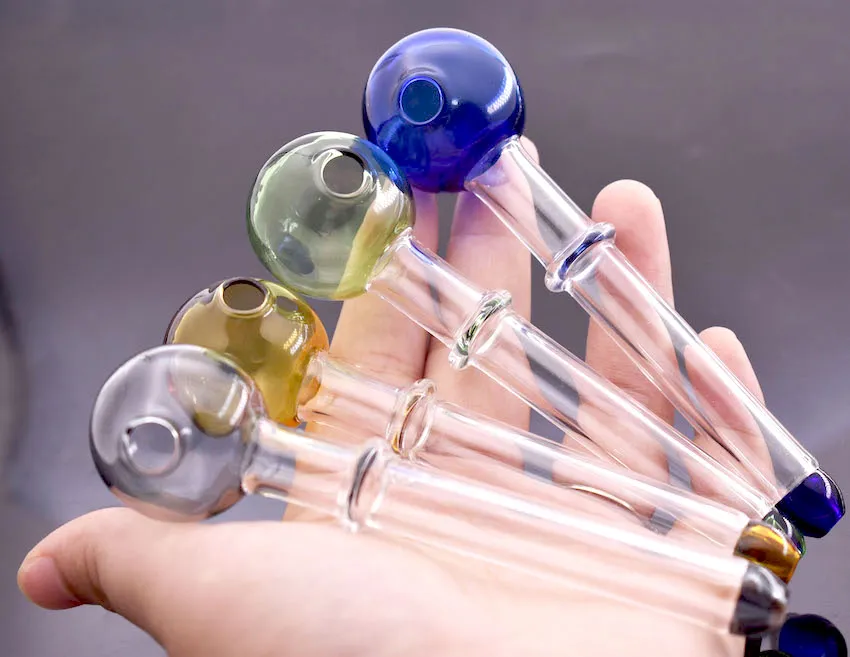 In Stock Pyrex Glass Oil Burner Pipe Mini Spoon Hand Pipes Colorful ...