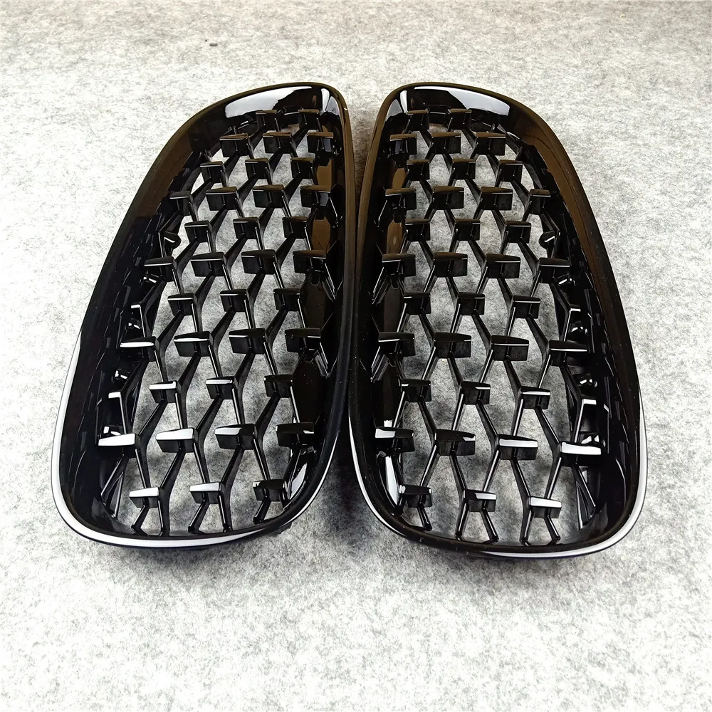 Gloss Black Diamond Kidney Grilles - BMW F10 F22 F30 F48 G11 G30 F15 ...