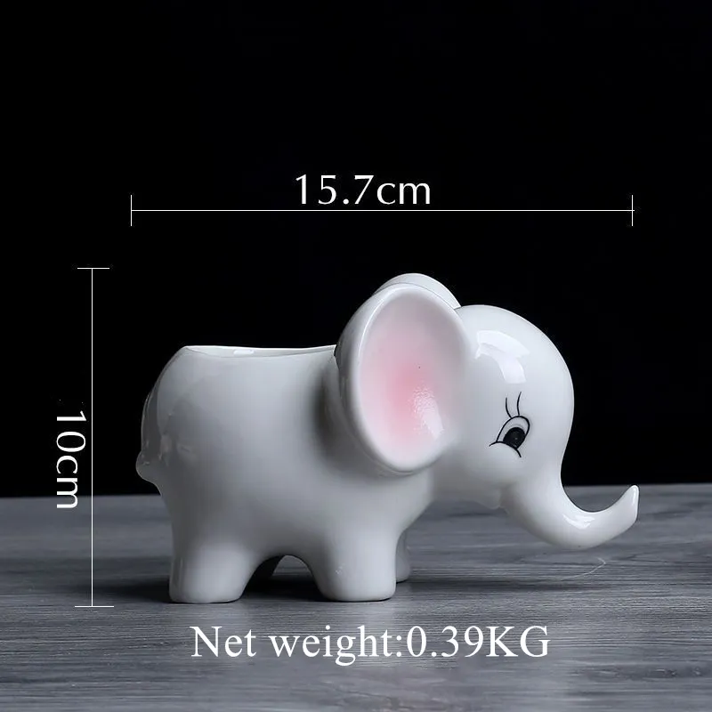 Glazed Elephant Ceramic Pot Succulent Elephant Planter Mini Animal ...