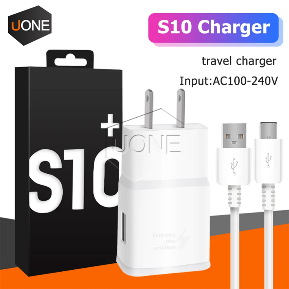 OEM 2 in 1 S10 fast charger kit with Type-C cable 9V 1.67A USB wall ...
