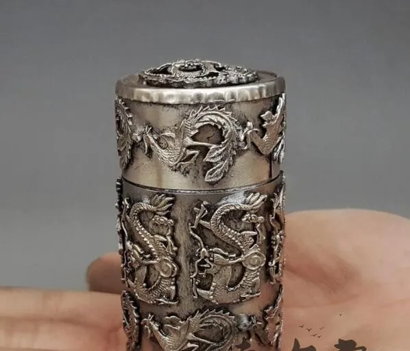 Antique Brass Toothpick Box Silver Plated Bronze Retro Home Décor Gift ...