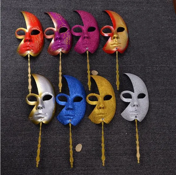 New Venetian Carnival Mask On A Stick Men And Women's Party Masquerade ...