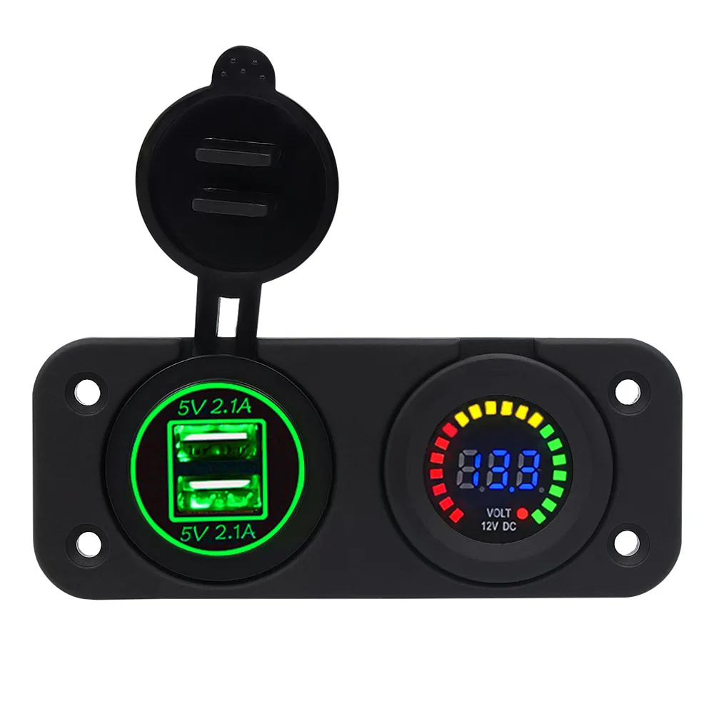 12V LED Duel cars with wireless charging with DC Voltmeter - Ideal for ...