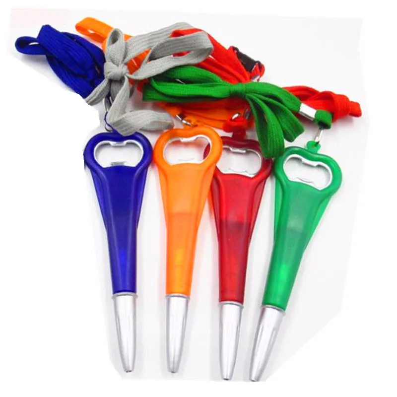 Creative Beer Bottle Opener Pen With String Portable Plastic Ballpoint ...
