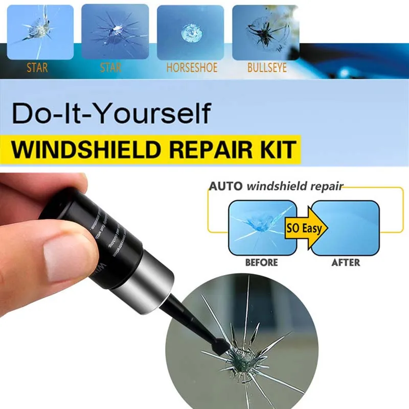 Auto Glass Repair Kit - Windshield Crack Repair Tools for DIY Car ...