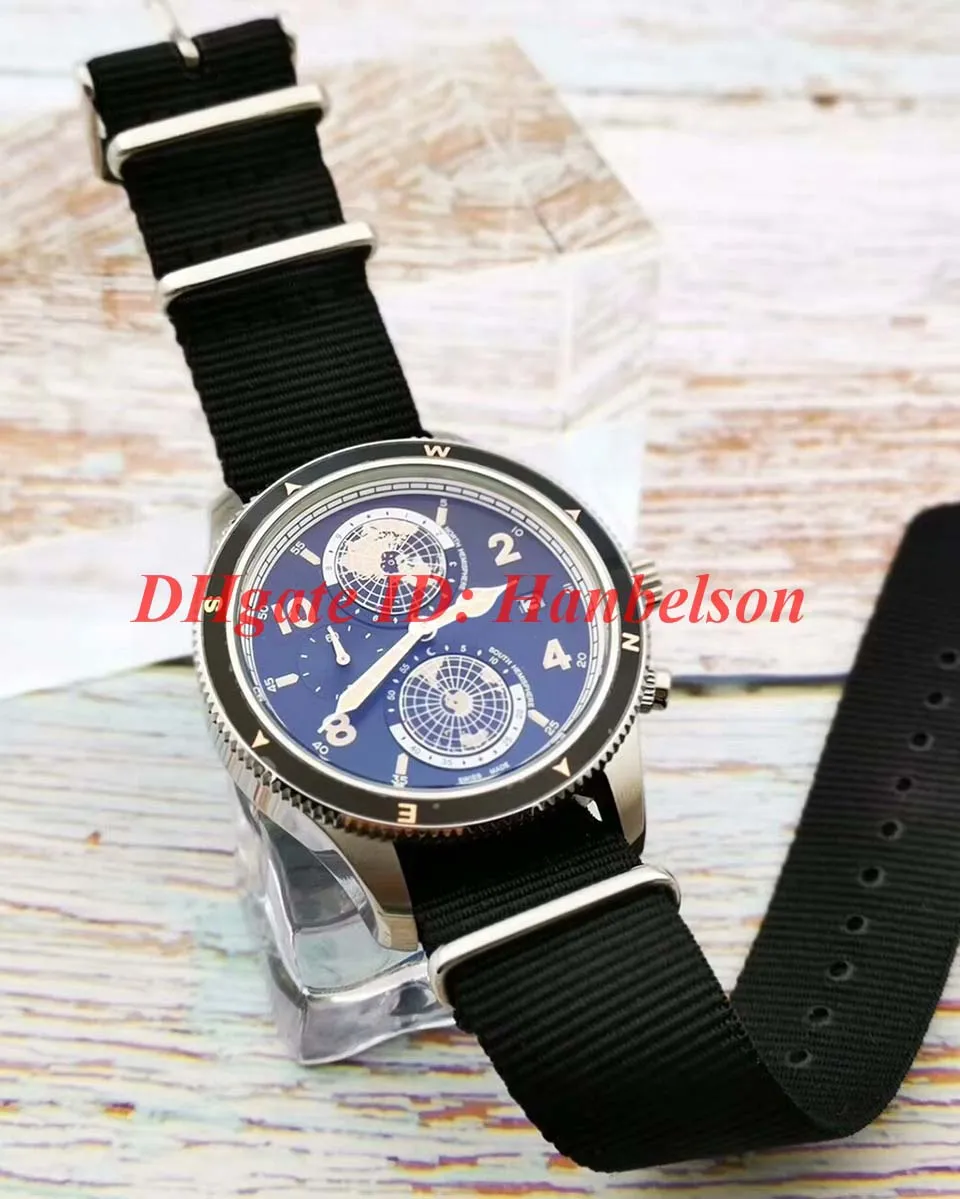 Mens Quartz Watch With Nylon Strap Silver Stainless Steel Chronograph ...