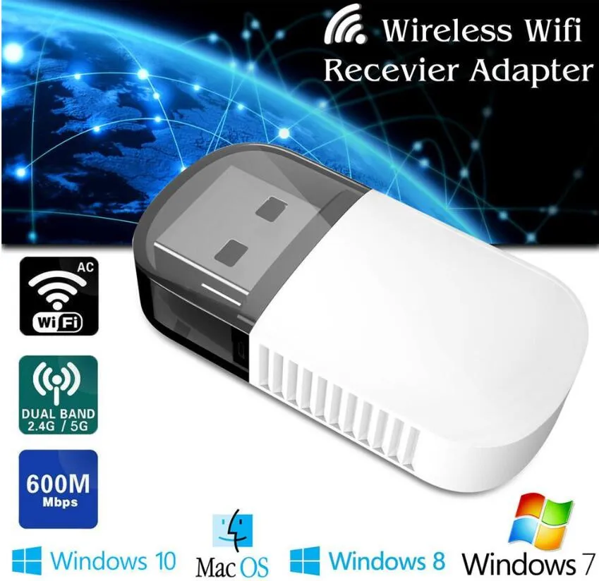 600M Dual Band USB WiFi Bluetooth 4.2 Audio Receiver With Automatic ...