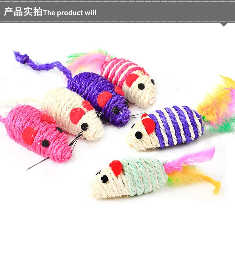 Interactive Sisal mouse for cat for Cats - Cute Chew and Teaser ...
