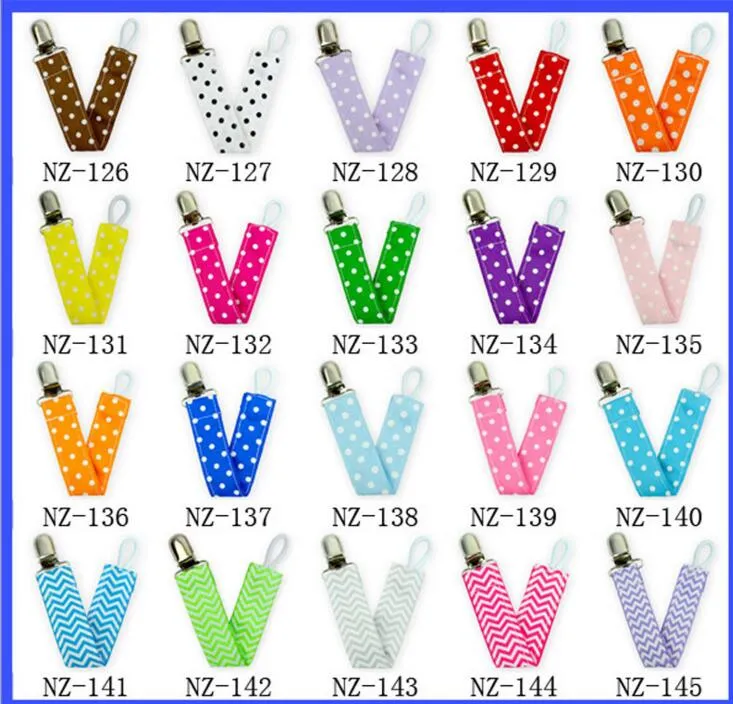 Baby Pacifier Clip Set - Adjustable Ribbon, Anti-Drop Chain, Double ...