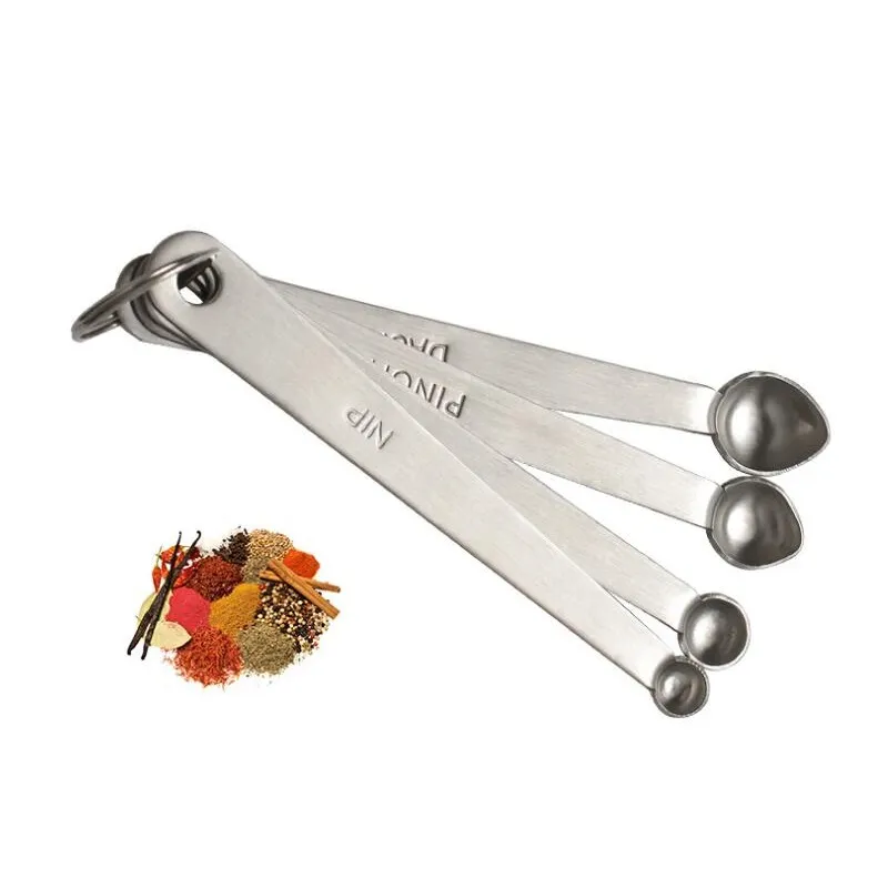 Stainless Steel Condiment Measuring Spoons Set For Kitchen Baking And ...