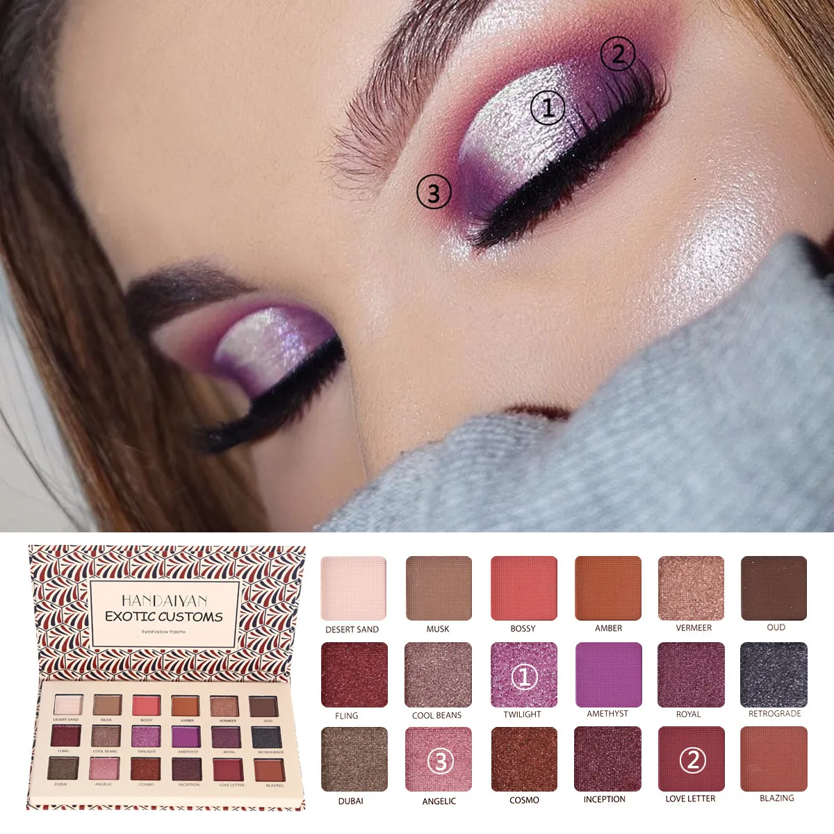 HANDAIYAN Eyeshadow Palette Powder Professional Makeup Palette ...
