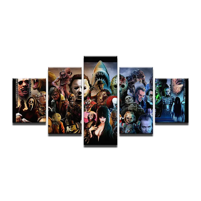 Modern Horror Movie Characters Poster Painting On Canvas Wall Art ...