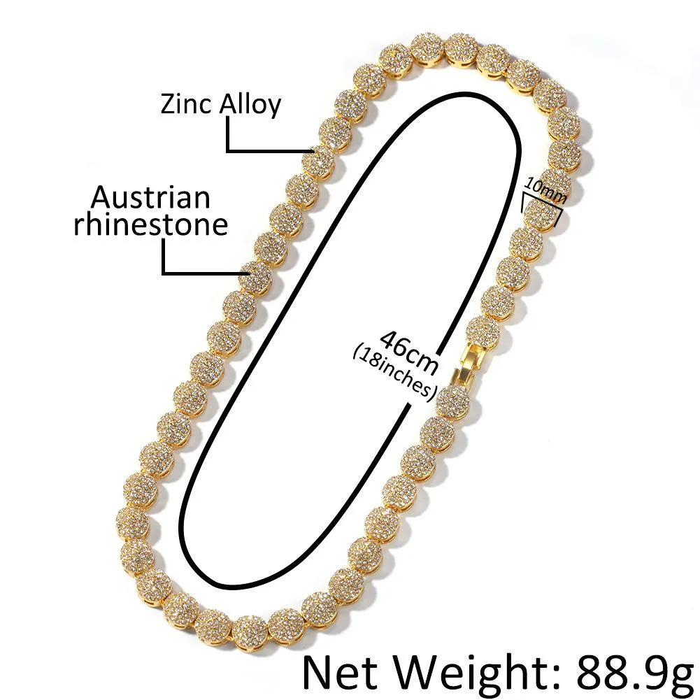 New Fashion Bling Diamond Cone Mens Gold Plated Chain Necklace Hip Hop ...