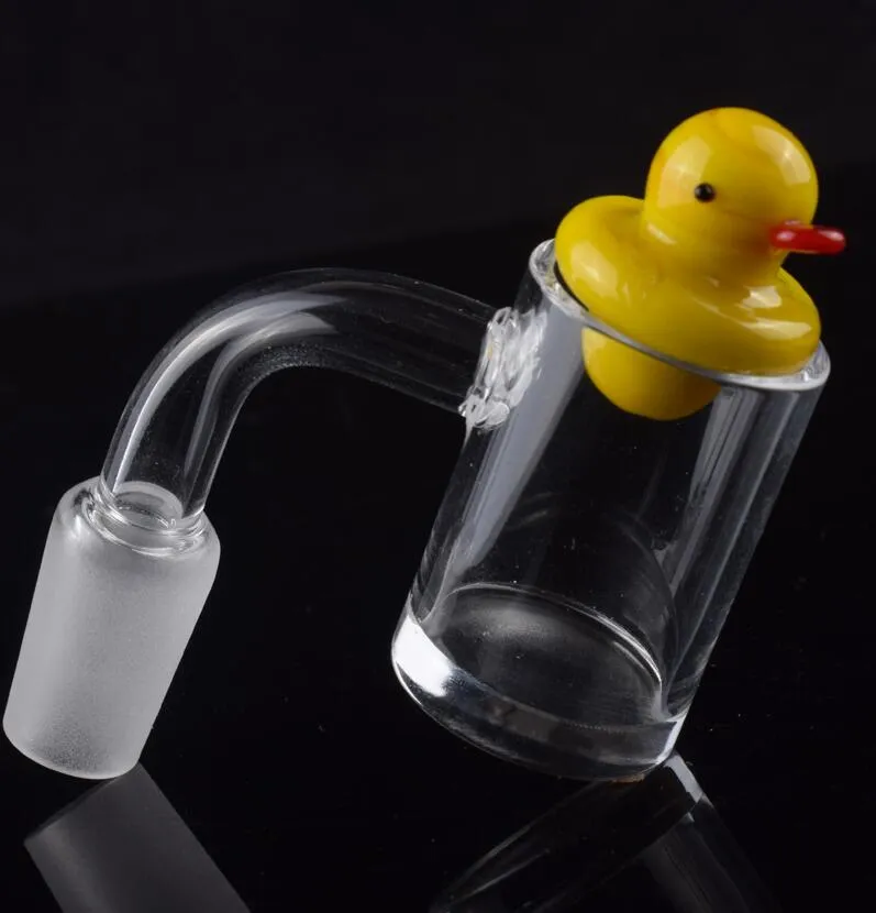5mm Clear Bottom Quartz Banger With Colored Cactus Duck Carb Cap For ...