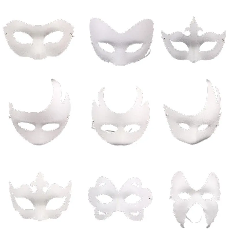 Blank Face Masks Unpainted White Paper Pulp Masquerade Party Mask For ...