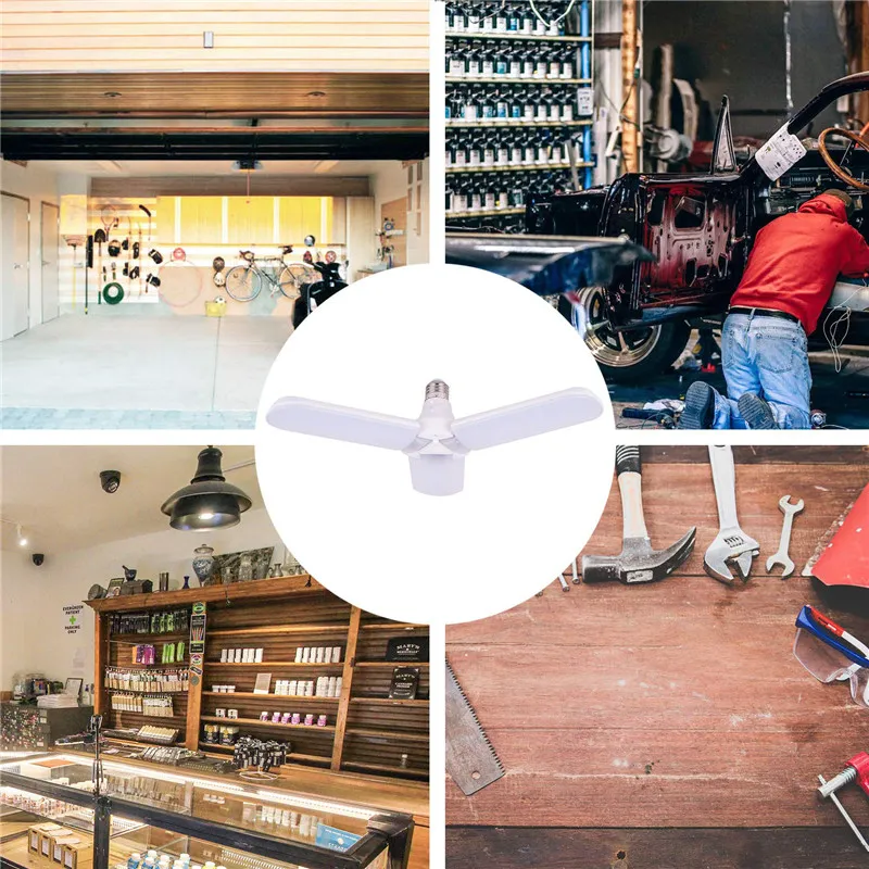 Garage Ceiling Lights, Deformable 45W/60W LED Garage Lights, E27 Base ...