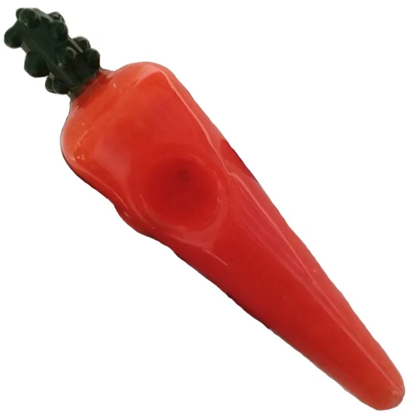 Carrot Glass Pipe Red Pyrex Glass Smoking Hand Pipe Handmade Smoking ...