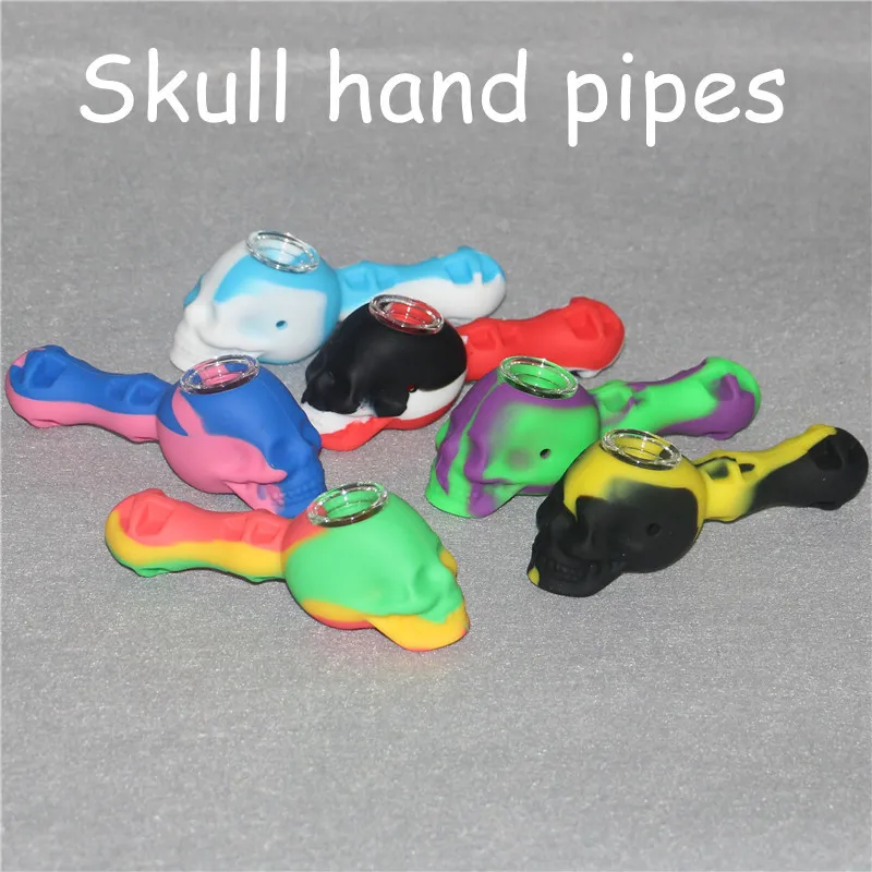 4.25inch Small Helix Hand Pipe With Glass Bowl Silicone Smoking Pipes ...