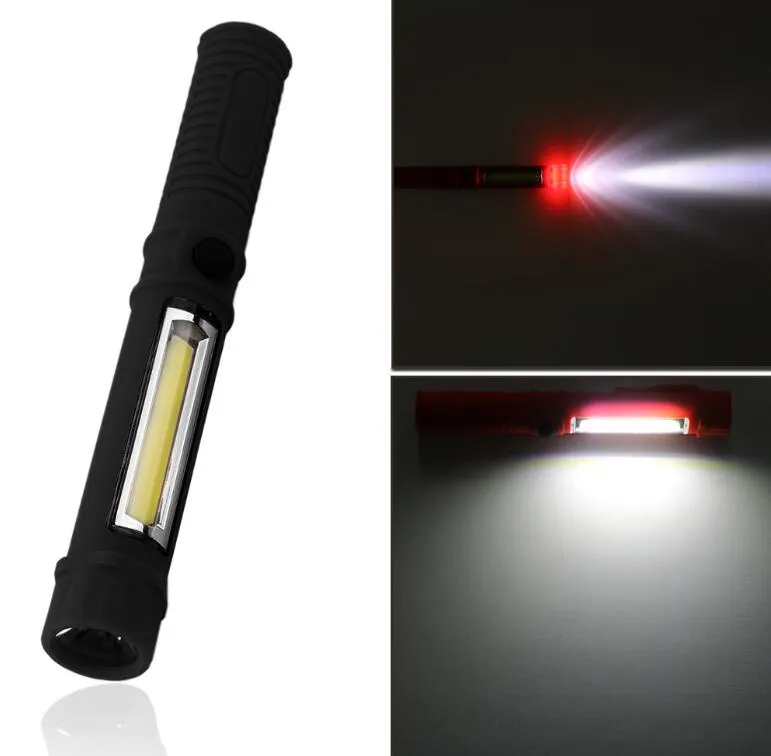 COB LED Mini Pen Flashlights Multifunction Work Torch With Magnet ...