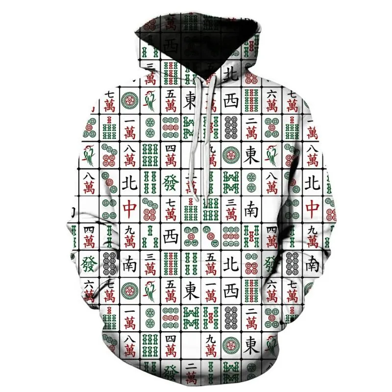 3D Printed Unisex Hoodie: Funny Mahjong Print, Streetwear Style - Shop ...