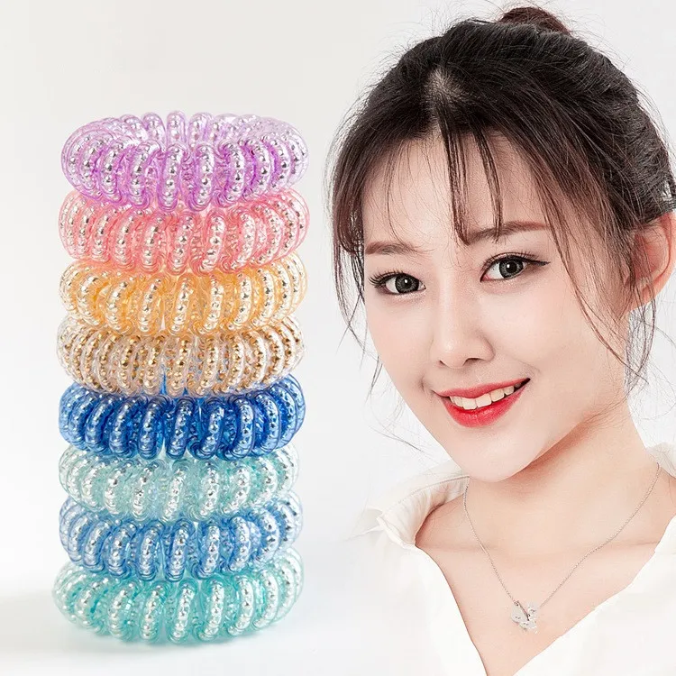 Vibrant 3.9cm Chain Phone Wire Hair Ties: Colorful Jelly Hair Ropes in ...