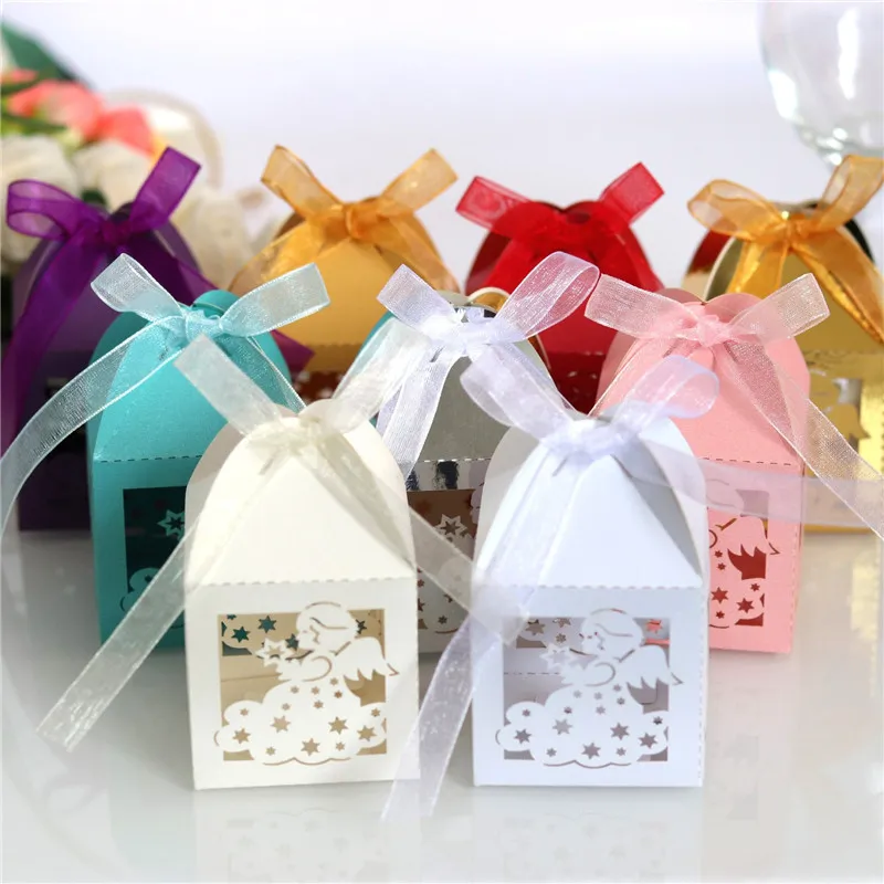 Angel Girl Favor Boxes - Elegant Hollow Candy Boxes for Weddings ...