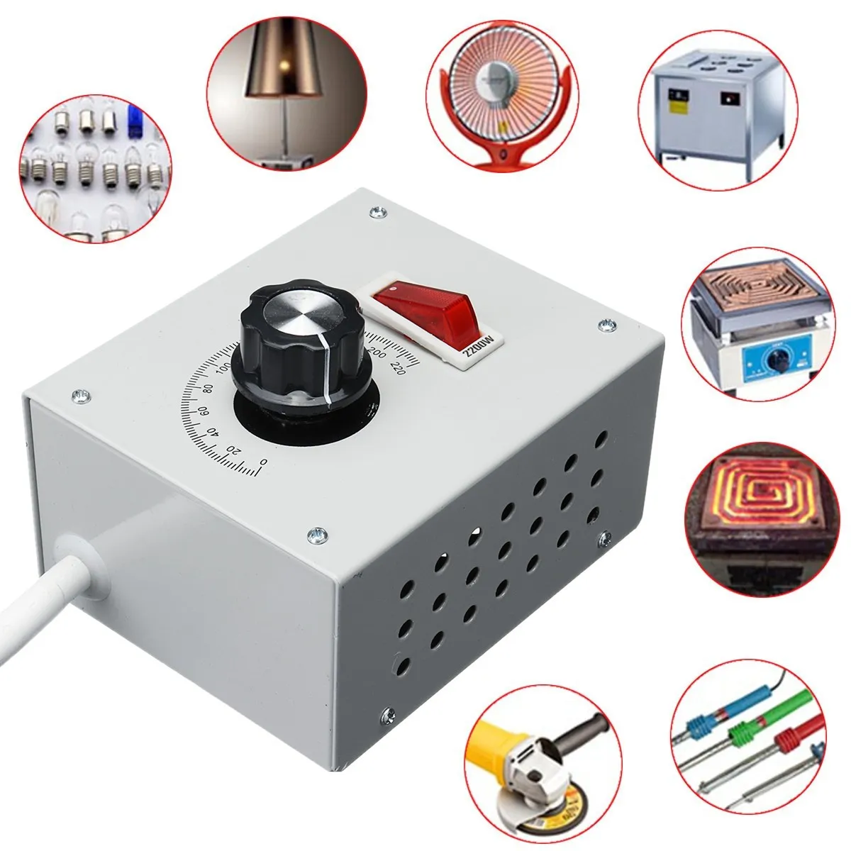 4000W Variable Voltage Controller AC 220V Motor Dimmer For Fan Speed ...