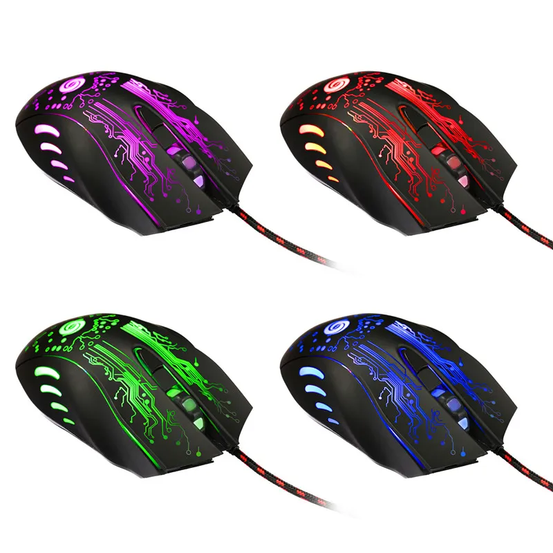 Colorful Gaming Computer Mouses: USB Wired Mouse With Glare Effect ...