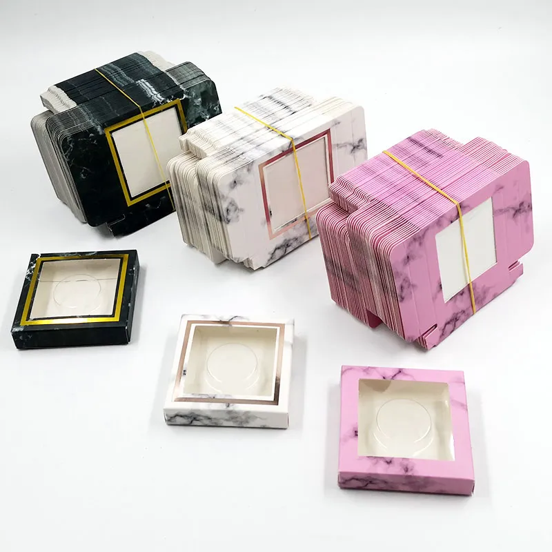 Marble Eyelash Packaging Boxes - Wholesale Paper Cases for 10-25mm ...