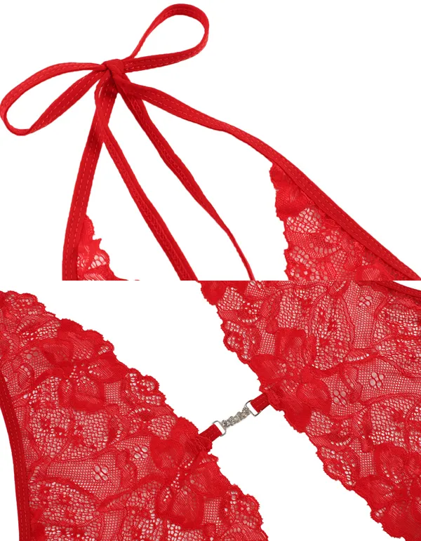 Avidlove Valentines Day Sexy Lingerie Hot Erotic Lace Deep V Neck Teddy